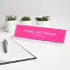 Minimalist Girly Feminine Bright Pink Custom Desk Name Plate | Zazzle