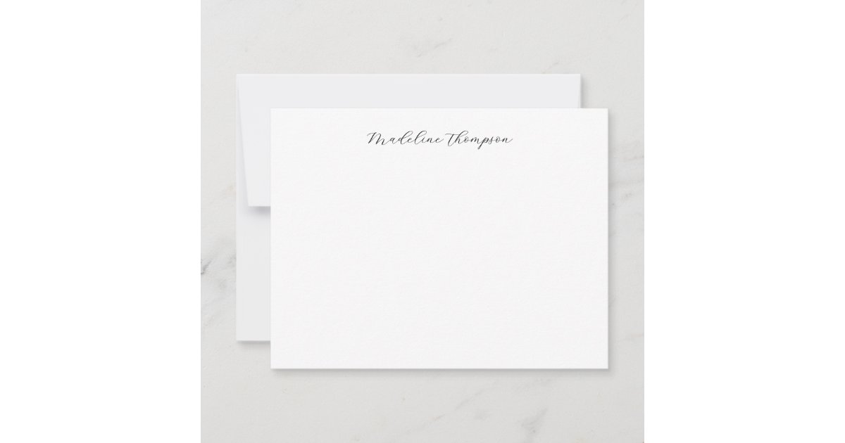 Minimalist Girly Script Calligraphy Note Card | Zazzle