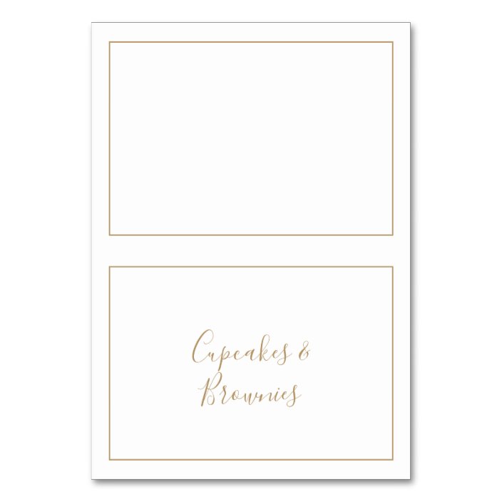 Minimalist Gold Buffet Food Labels Table Number | Zazzle.com