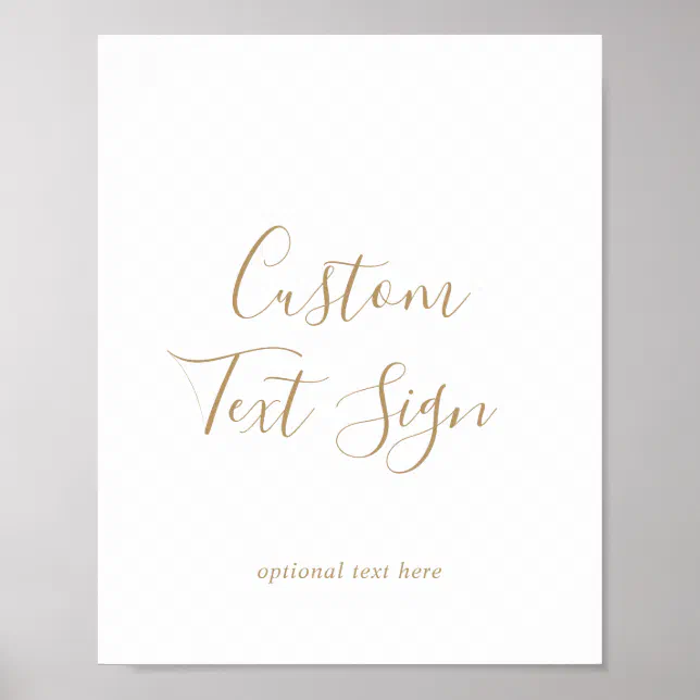 Minimalist Gold Cards & Gifts Custom Text Sign | Zazzle