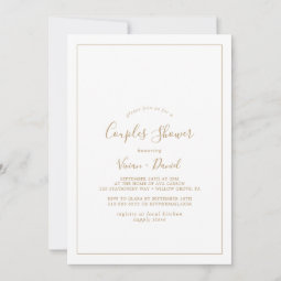 Minimalist Gold Couples Shower Invitation | Zazzle