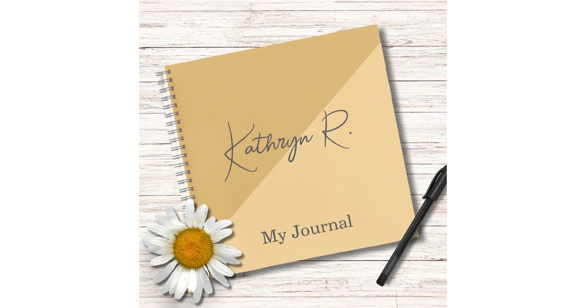 Minimalist Gold Custom Name Journal | Zazzle