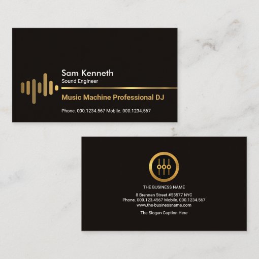 Minimalist Gold Electric Wave Sound Engineer Business Card | Zazzle