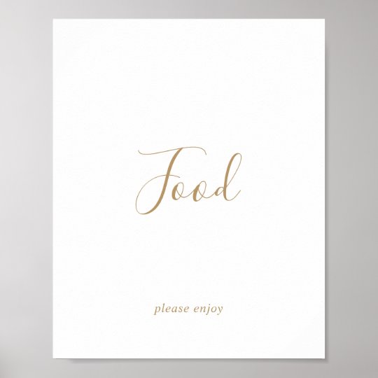 Minimalist Gold Food Table Sign | Zazzle.com