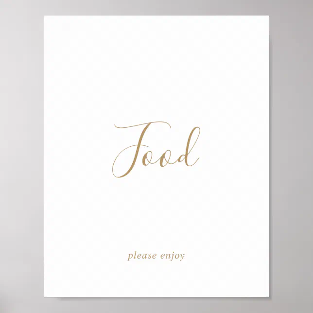 Minimalist Gold Food Table Sign | Zazzle
