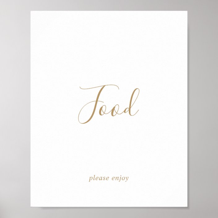 Minimalist Gold Food Table Sign | Zazzle.com