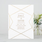 Minimalist gold geometry Wedding Invitations | Zazzle