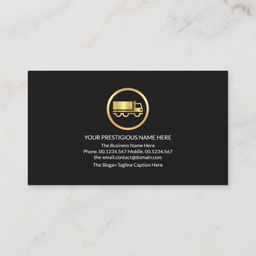 Minimalist Gold Monogram Lines Logistics Driver Business Card | Zazzle