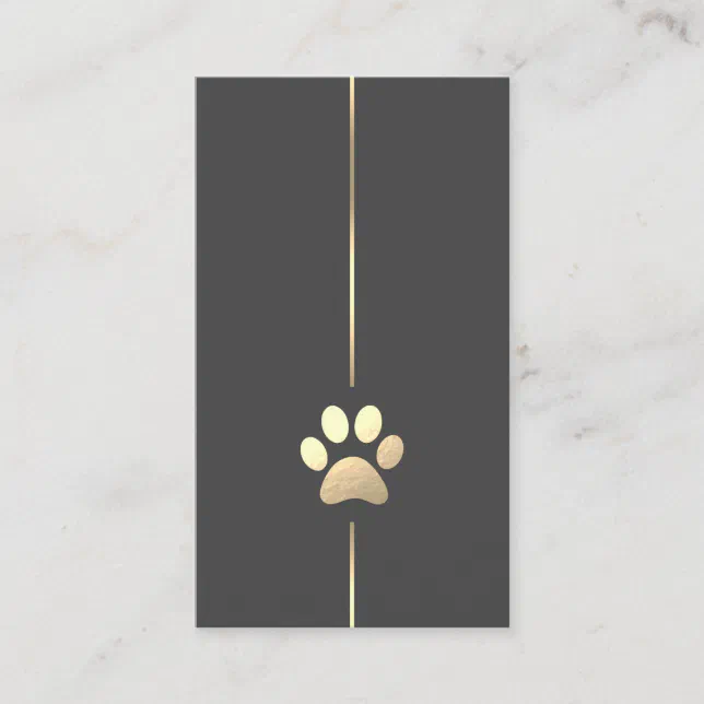 Minimalist Gold Paw Print Business Card | Zazzle