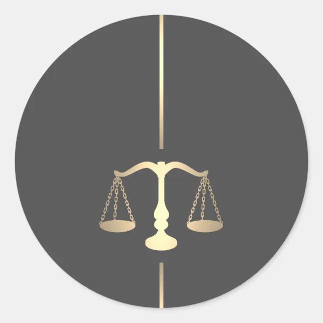 Minimalist Gold Scale Of Justice Symbol Sticker | Zazzle