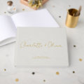 Minimalist Gold Script Personalized Wedding Guest Book | Zazzle