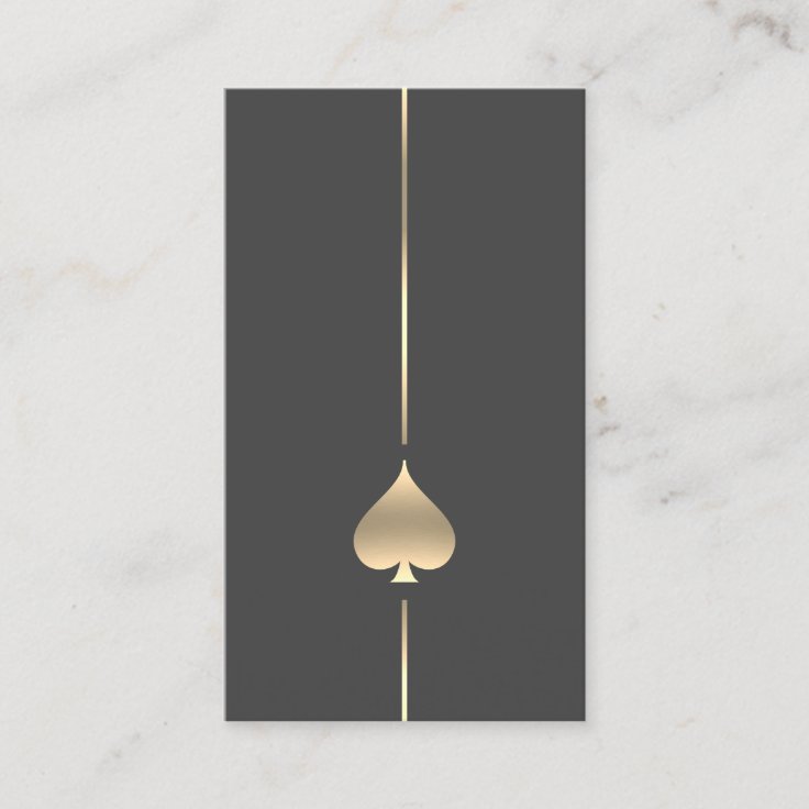 Minimalist Gold Spade Symbol Business Card | Zazzle