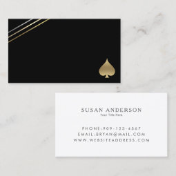 Minimalist Gold Spade Symbol Business Card | Zazzle