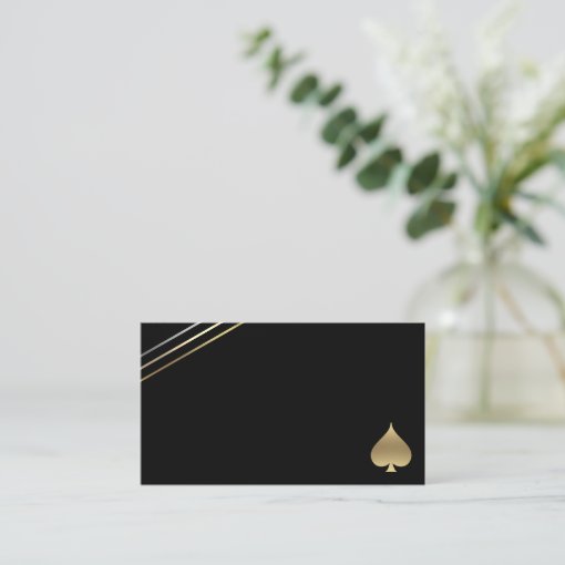 Minimalist Gold Spade Symbol Business Card | Zazzle