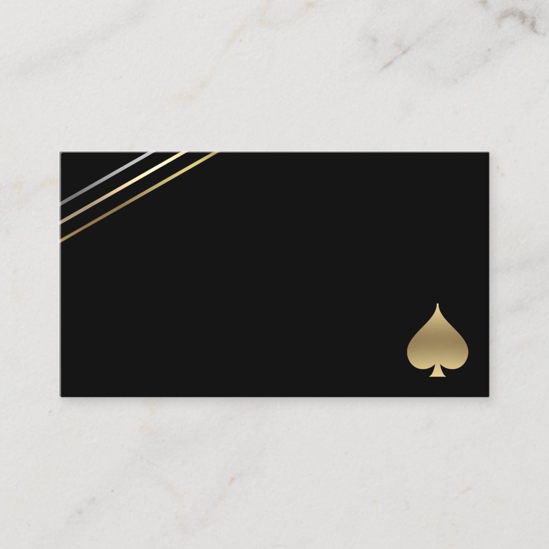 Minimalist Gold Spade Symbol Business Card | Zazzle