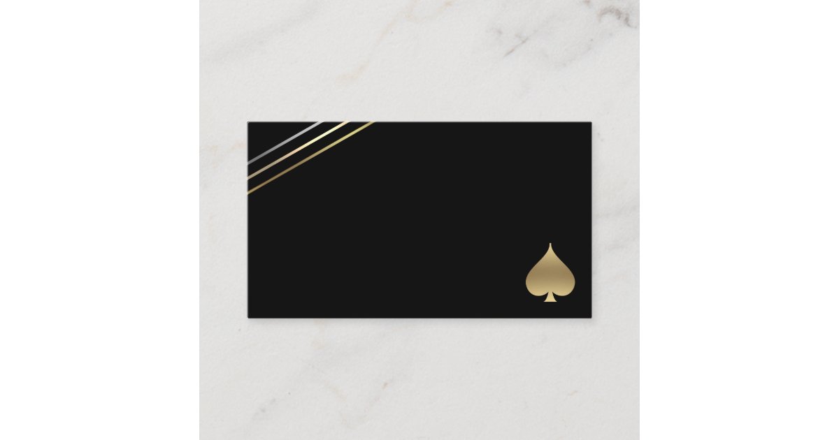Minimalist Gold Spade Symbol Business Card | Zazzle