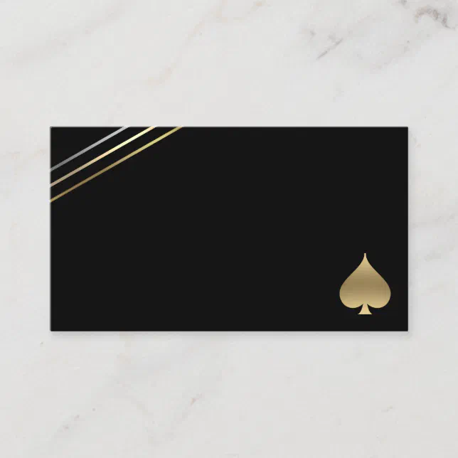 Minimalist Gold Spade Symbol Business Card | Zazzle