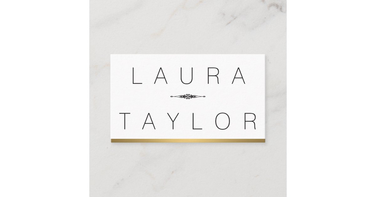 Minimalist Gold Trim Business Card | Zazzle