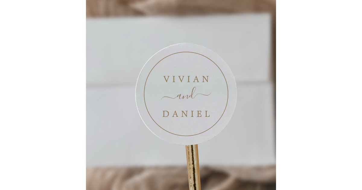 Minimalist Gold Wedding Envelope Seals | Zazzle