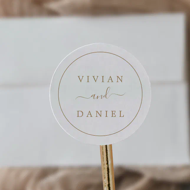 Minimalist Gold Wedding Envelope Seals | Zazzle