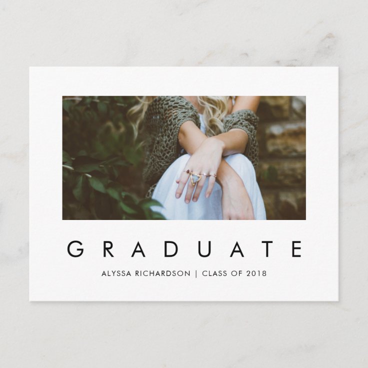 Minimalist Grad | Photo Graduation Party Invite | Zazzle