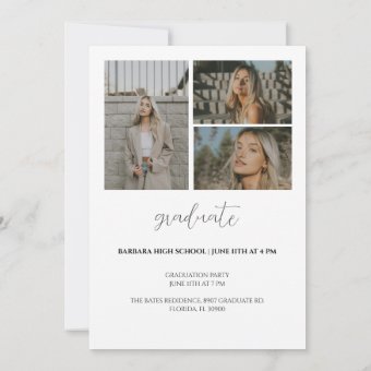 Minimalist Graduation Announcement Modern Grad | Zazzle