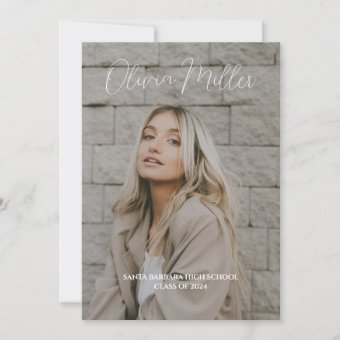 Minimalist Graduation Announcement Modern Grad | Zazzle