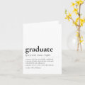 Minimalist Graduation Graduate Definition Greeting Card | Zazzle