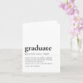 Minimalist Graduation Graduate Definition Greeting Card | Zazzle