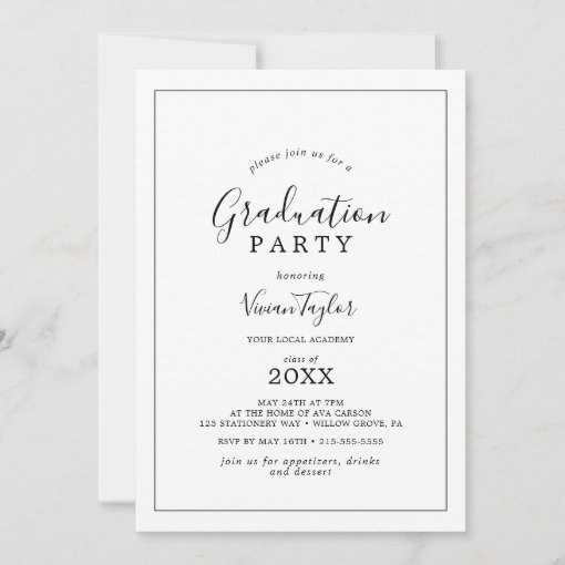 Minimalist Graduation Party Invitation | Zazzle