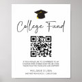 Minimalist Graduation QR Code College Fund Sign | Zazzle