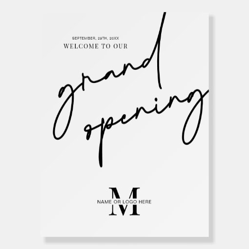 Minimalist Grand Opening Company Welcome Sign | Zazzle