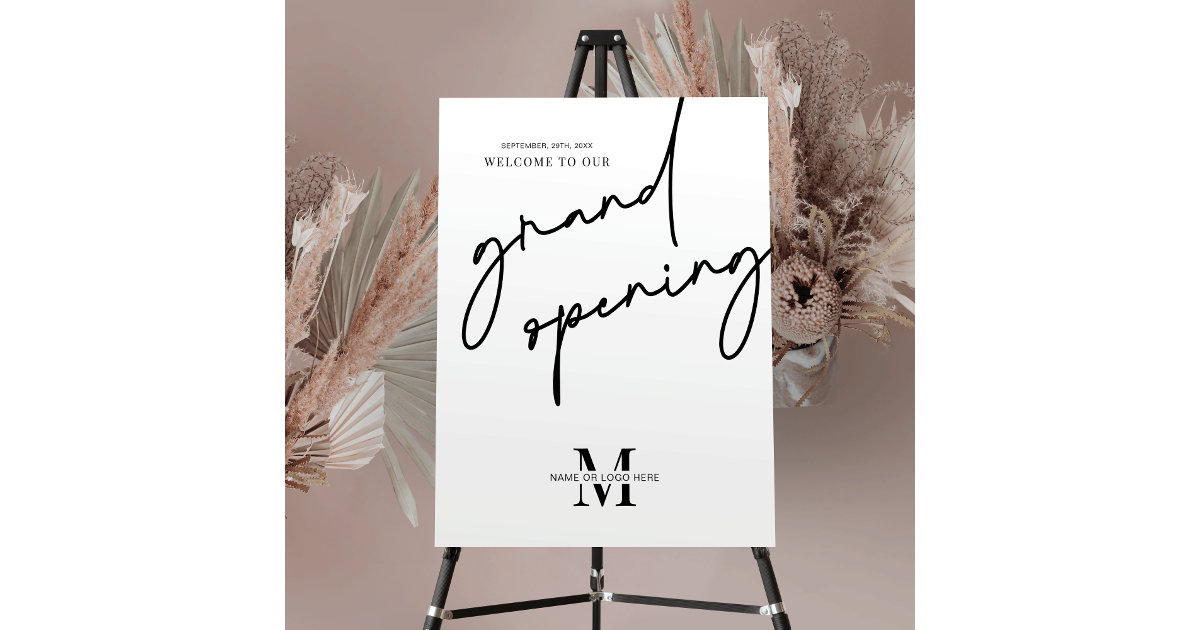 Minimalist Grand Opening Company Welcome Sign | Zazzle
