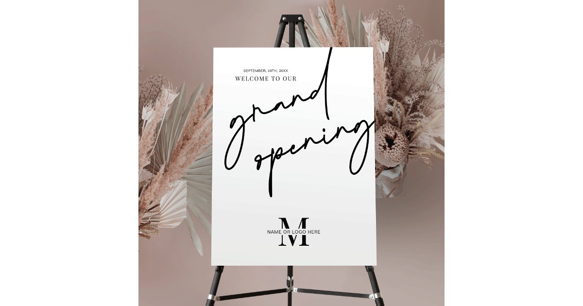 Minimalist Grand Opening Company Welcome Sign | Zazzle
