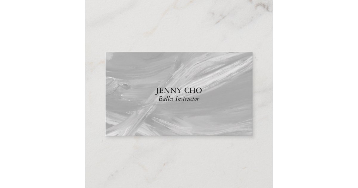 Minimalist grayscale painting textured business card | Zazzle