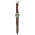 Minimalist green face custom monogram women's watch | Zazzle