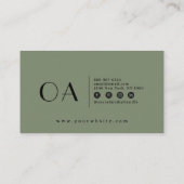 Minimalist Green Neutral Script Boho Chic Modern Business Card | Zazzle