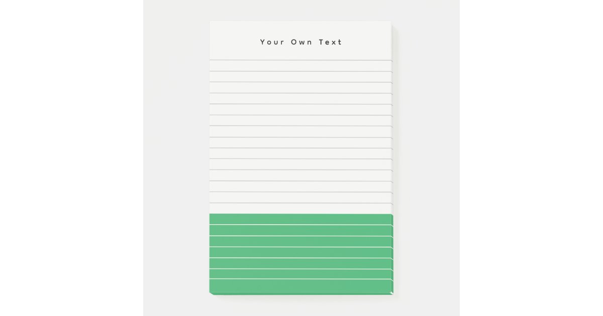 Minimalist Green Pop Color-block Lined Notepad | Zazzle