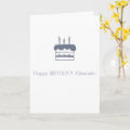 Minimalist Grey Cake Personalized Happy Birthday Card | Zazzle