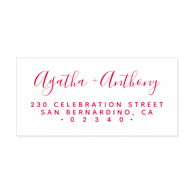 Minimalist Hand-written Wedding Return Address Self-inking Stamp | Zazzle