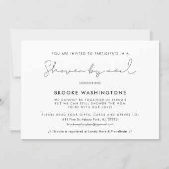 Minimalist handwritten Baby Shower by mail photo Invitation | Zazzle