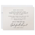 Minimalist handwritten Godfather proposal card | Zazzle