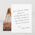 Minimalist Handwritten Letter Photo Wedding Invitation | Zazzle