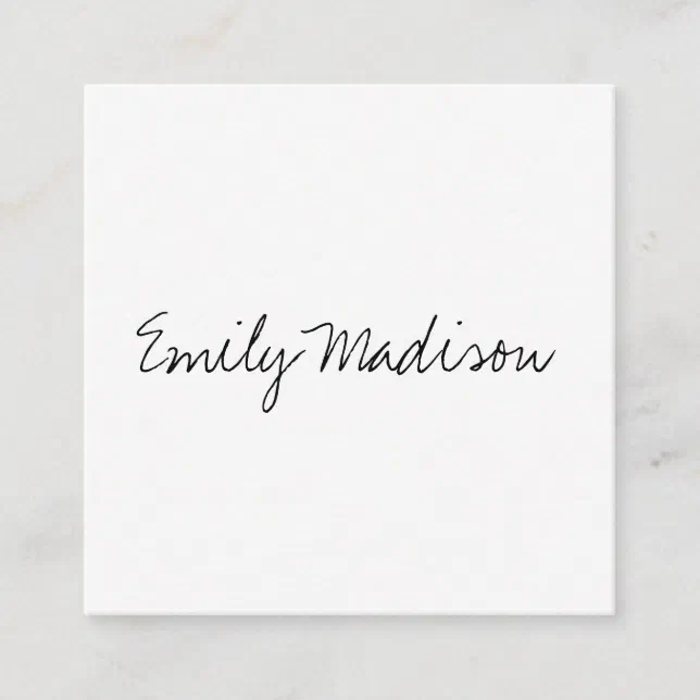 Minimalist / Handwritten Square Business Card | Zazzle