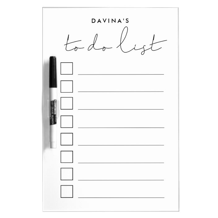Minimalist handwritten to do list dry erase board | Zazzle
