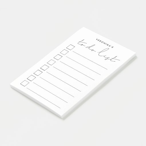Minimalist handwritten to do list post-it notes | Zazzle