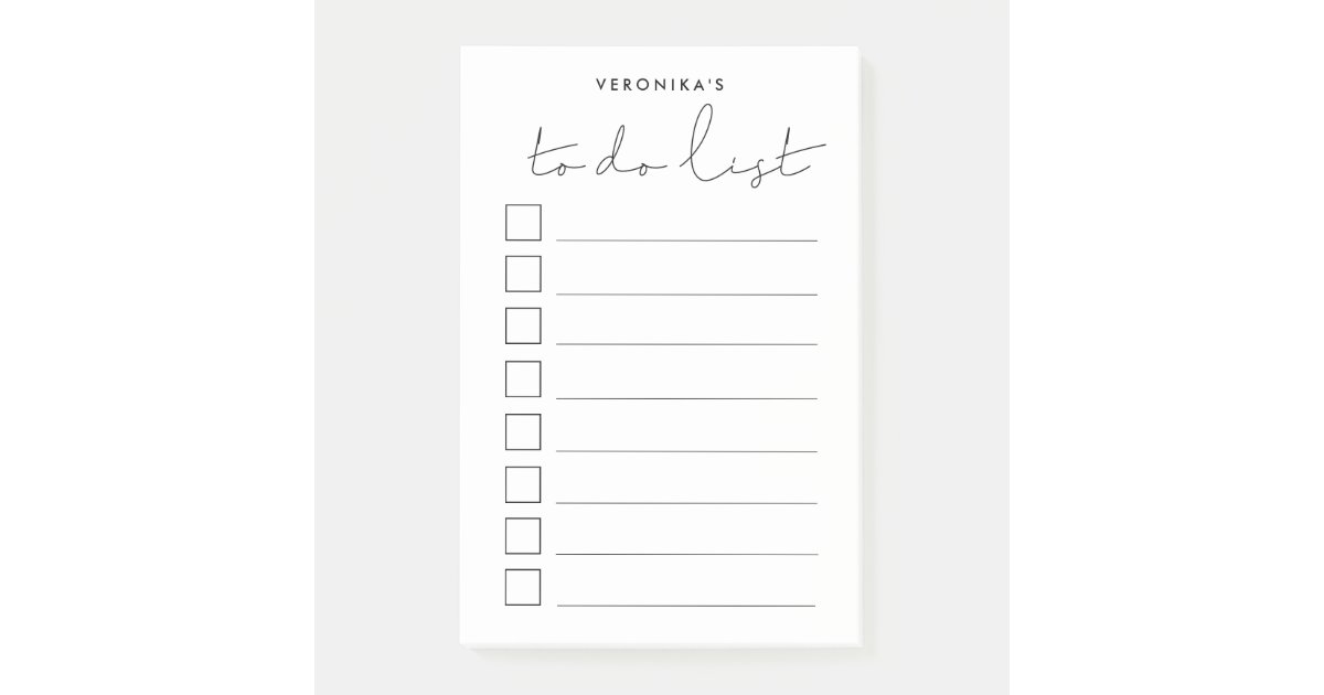 Minimalist handwritten to do list post-it notes | Zazzle