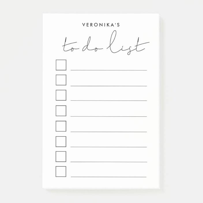 Minimalist handwritten to do list post-it notes | Zazzle.com