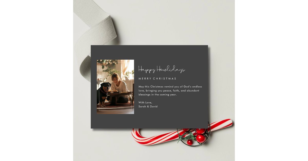 Minimalist Happy Howlidays Pet Dog Christmas Photo Holiday Card | Zazzle