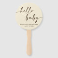 Minimalist Hello Baby Baby Shower Hand Fan | Zazzle